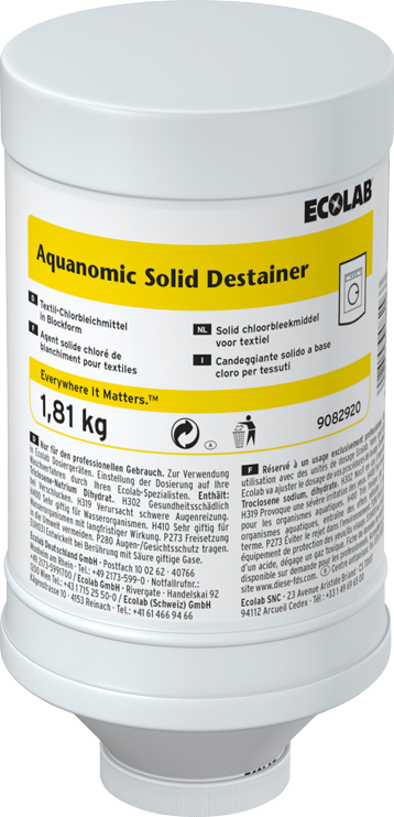 Ecolab Aquanomic Solid Destainer, 2 x 1,81 kg Gejoma: Uw groothandel in ...