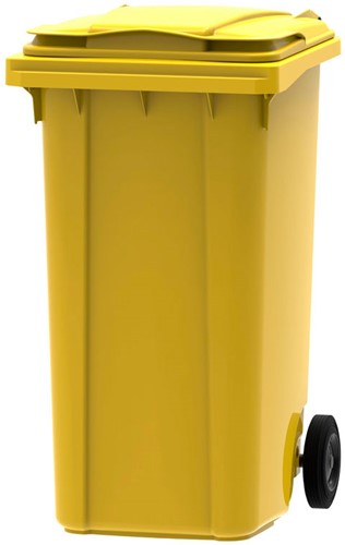 Mini-container, 240L, Geel Gejoma: Uw groothandel in schoonmaakartikelen
