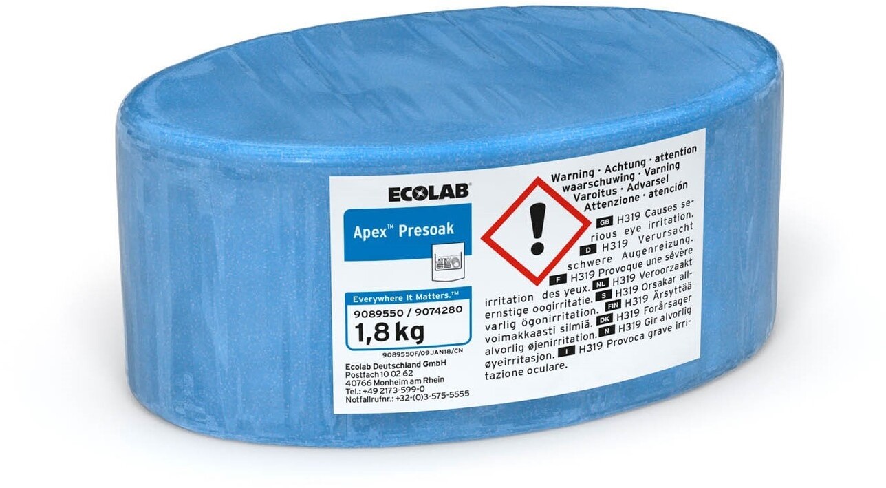 Ecolab Apex Presoak - Vaatwas, 3 x 1,8 kg Gejoma: Uw groothandel in ...